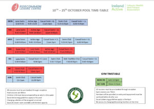 Roscommon Leisure Centre | Pool Timetable.