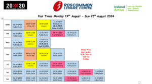 Roscommon Leisure Centre | Pool Timetable.